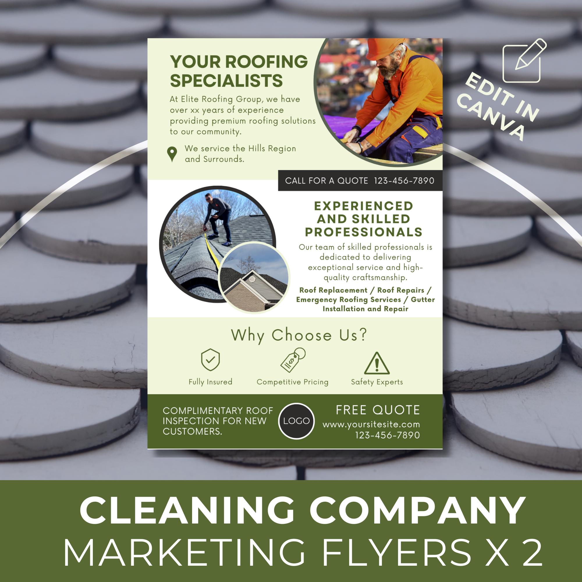 Roofing Business Flyer Template, Roof Repair DIY Pamphlet, Roofing ...