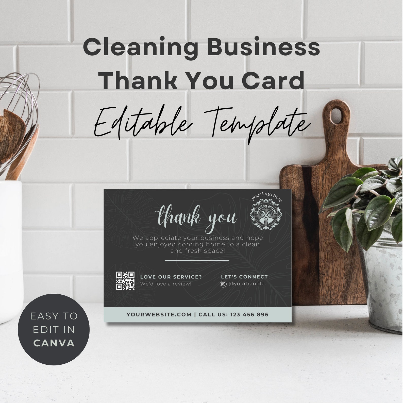 Cleaning Business Thank You Card Template, Cleaner Business Calling ...