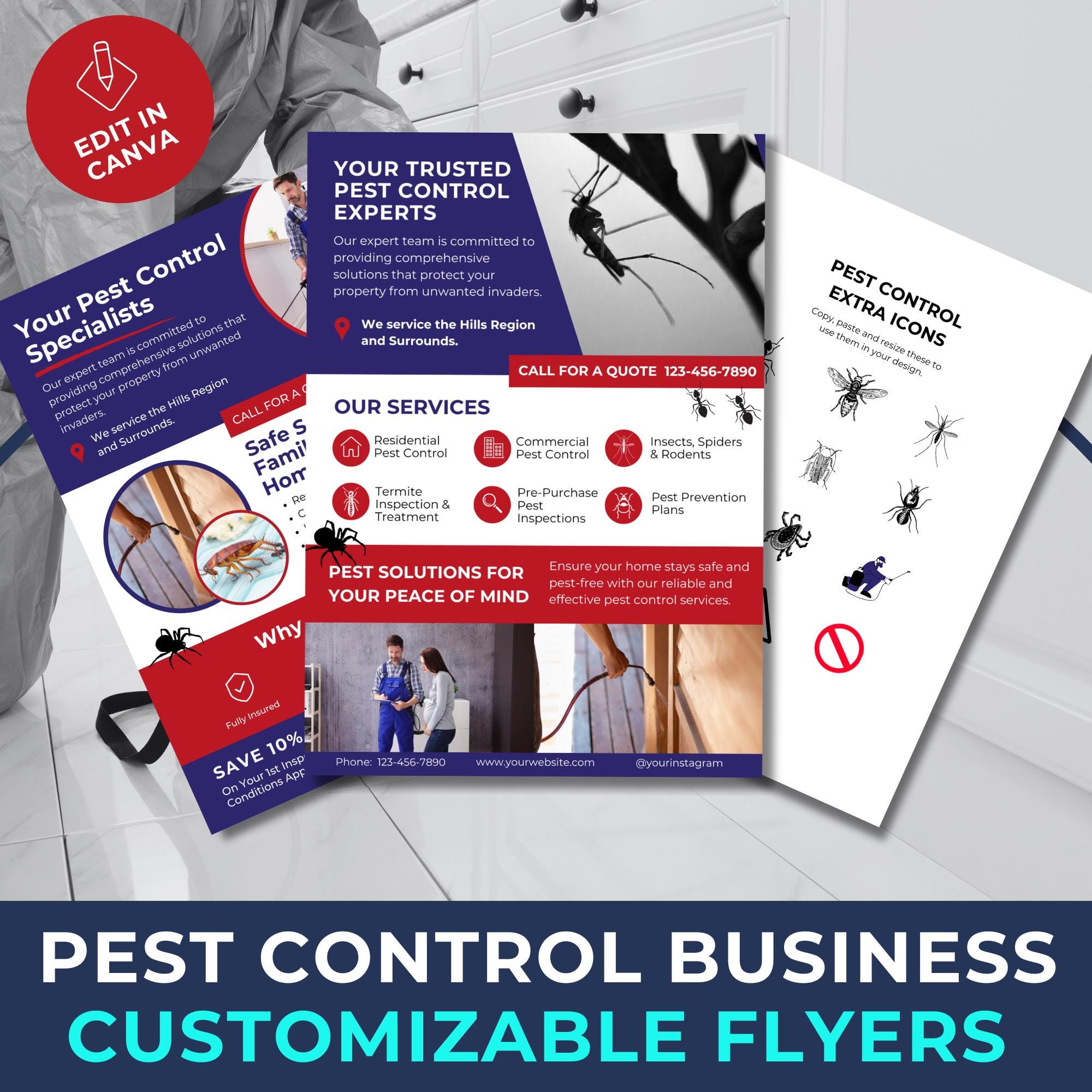 Pest Control Business Flyer Template: Exterminator Marketing (digital ...