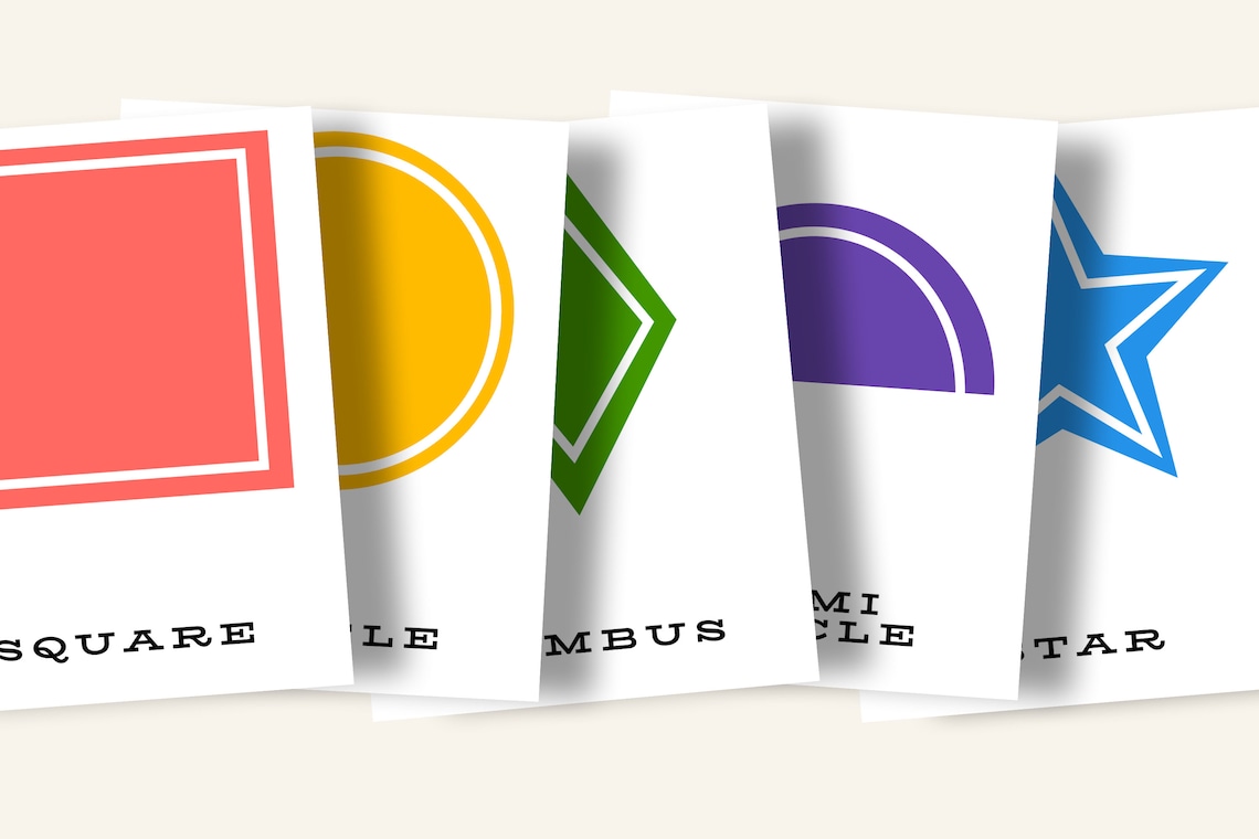 15 Shapes Flash Cards, Homeschool Printables, Montessori, Preschool ...