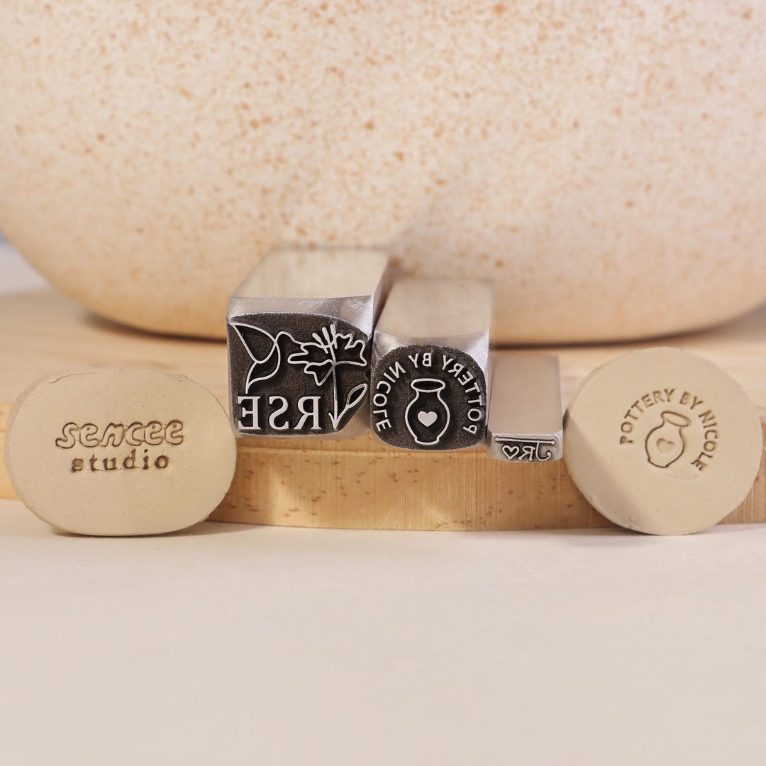 Custom Metal Pottery Stamp With Signature, Logo Ceramic Stamp Custom ...
