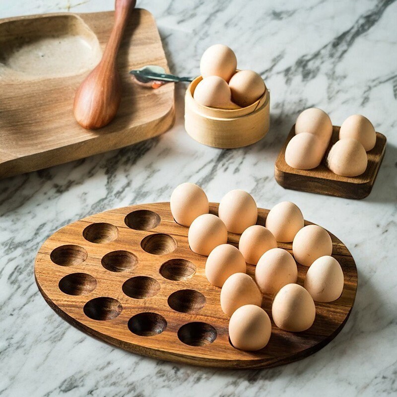 Wooden Egg Tray, Egg Stand, Kitchen Storage, Egg Storage, Counter Top ...