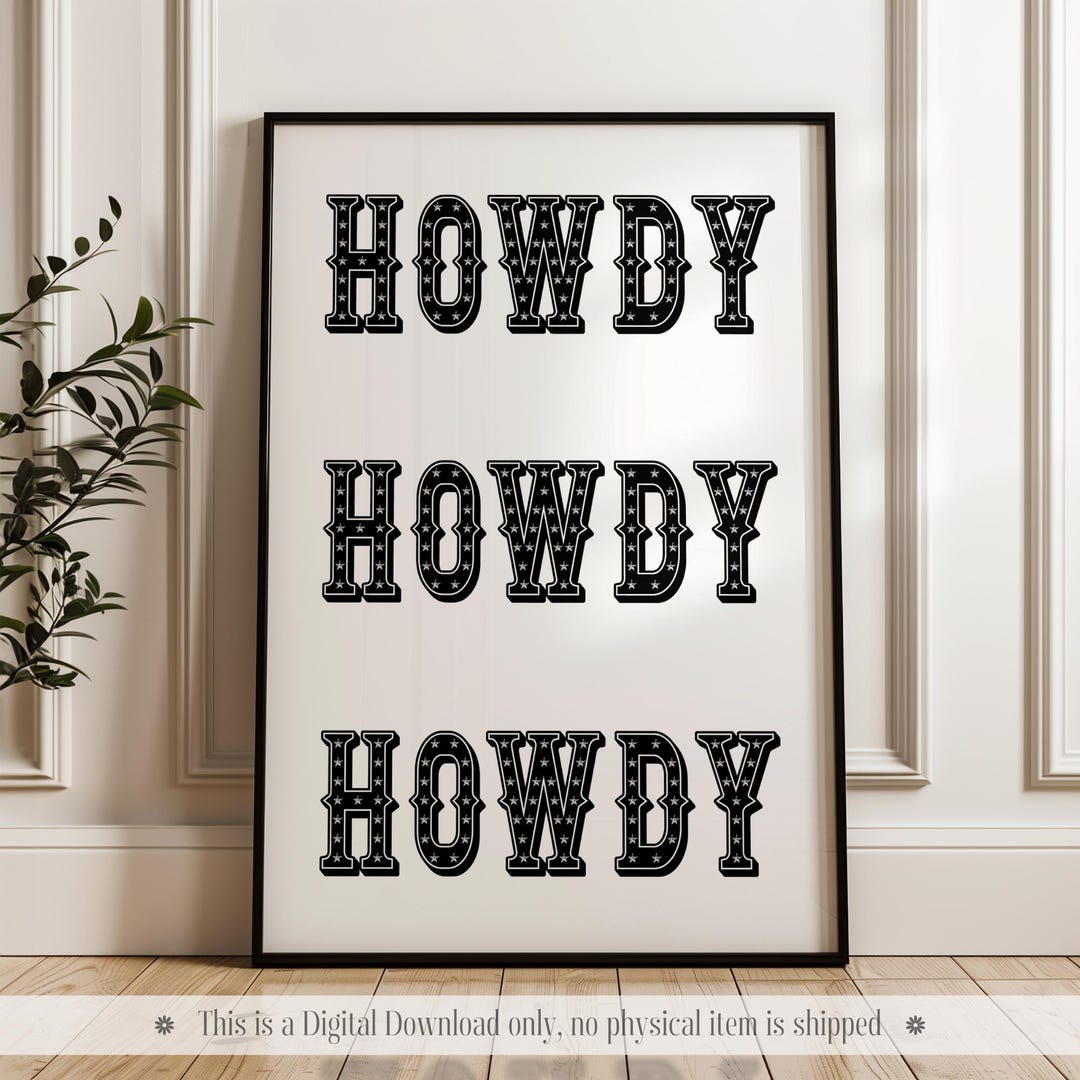 Howdy Printable Art | Welcome Decor | Digital Download | Decorative ...