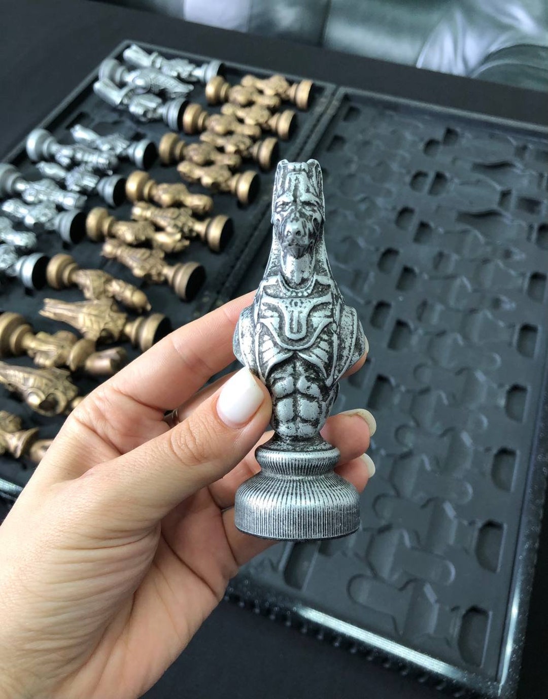 Limited Collection Acrylic Stone Backgammon Set With Leather Case ...