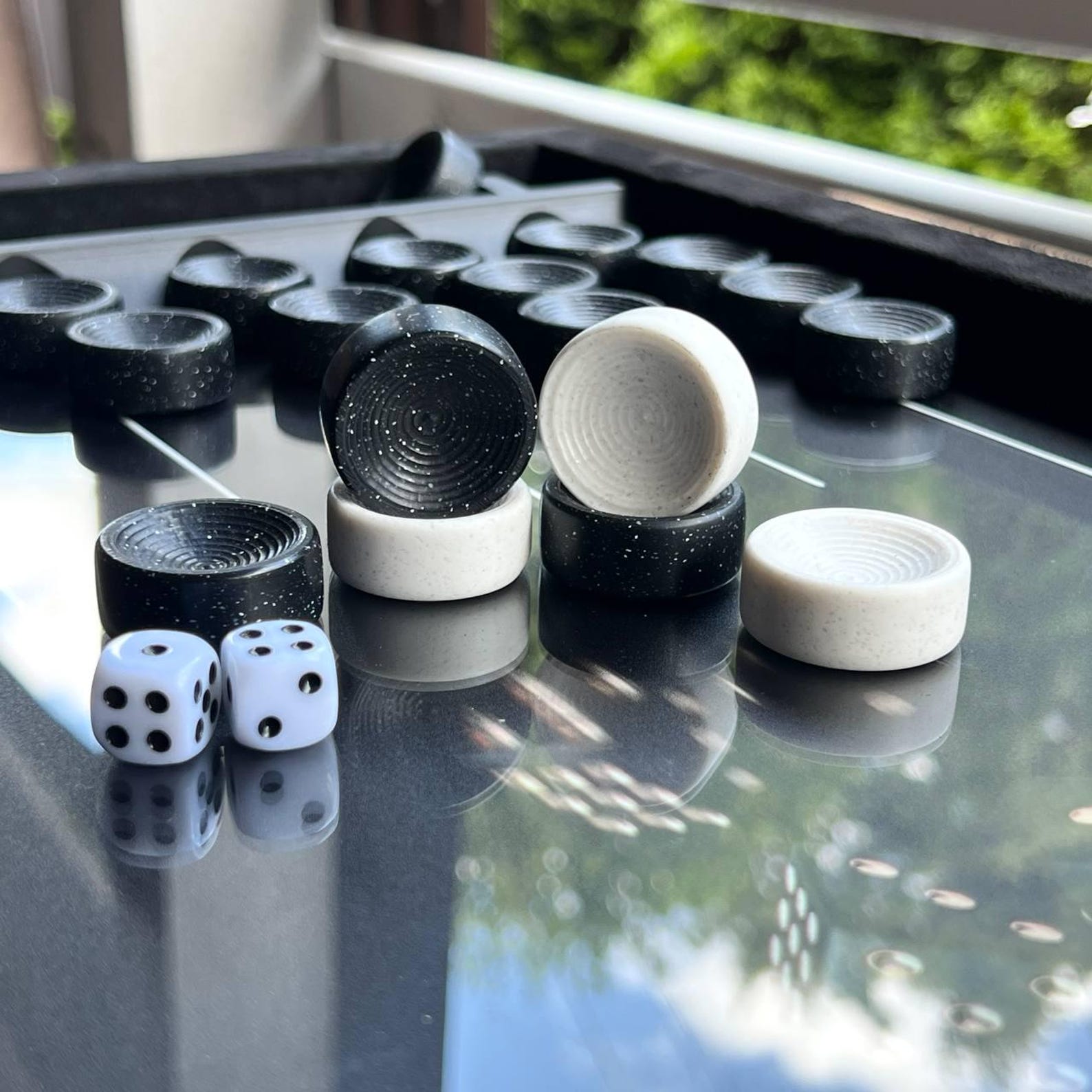 Glass & Carbon Backgammon Set, Luxury Game Board, Premium Gift for Him ...