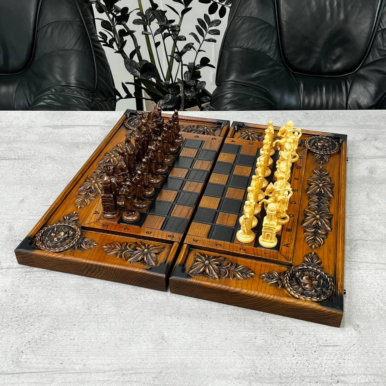 Handcrafted Wooden Chess&backgammon, Premium Game Board and Home Decor ...