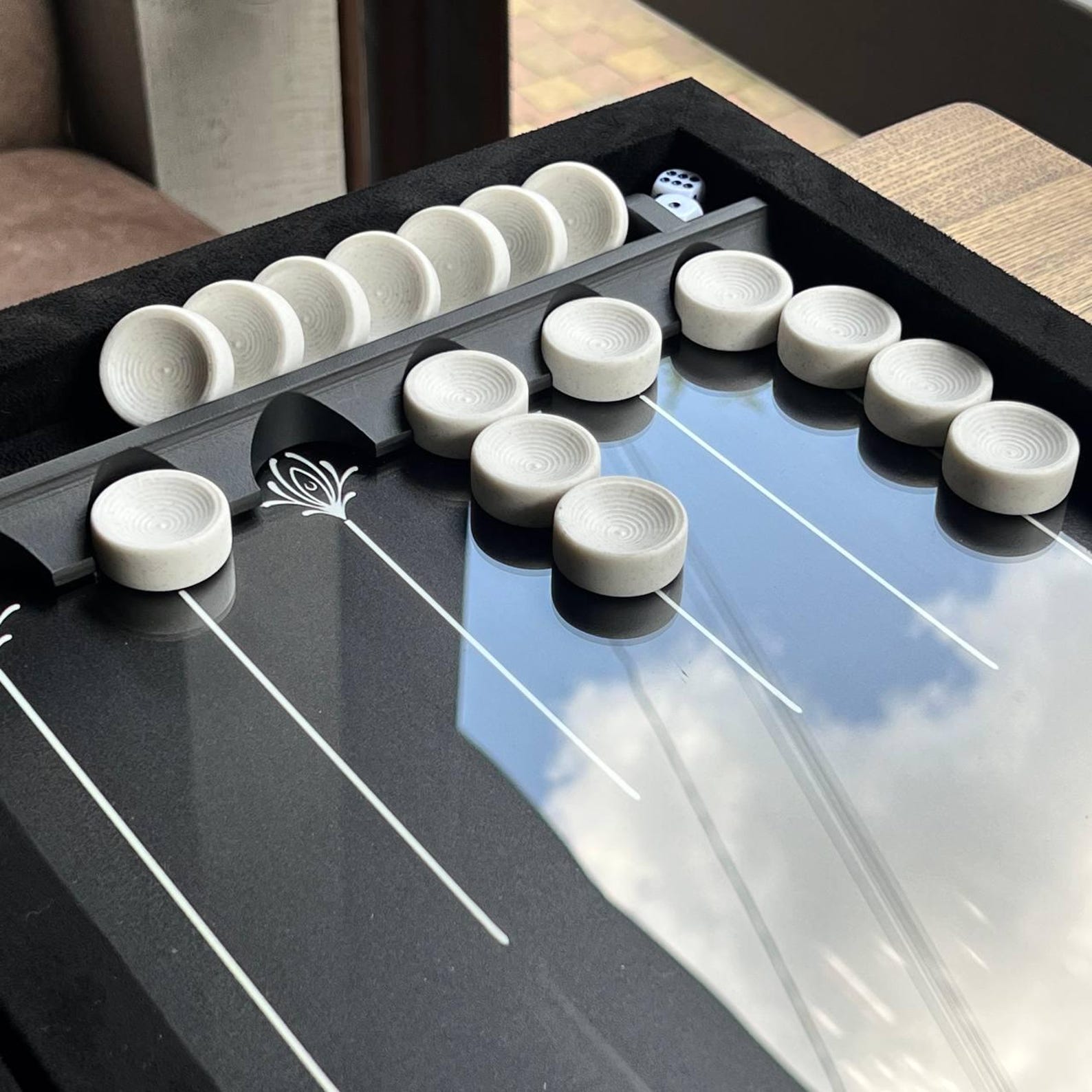 Glass & Carbon Backgammon Set, Luxury Game Board, Premium Gift for Him ...