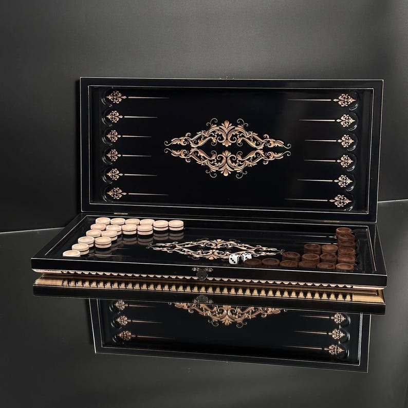 Ash Wood Backgammon Set, Game Board, Outdoor Game, Tabletop Game ...