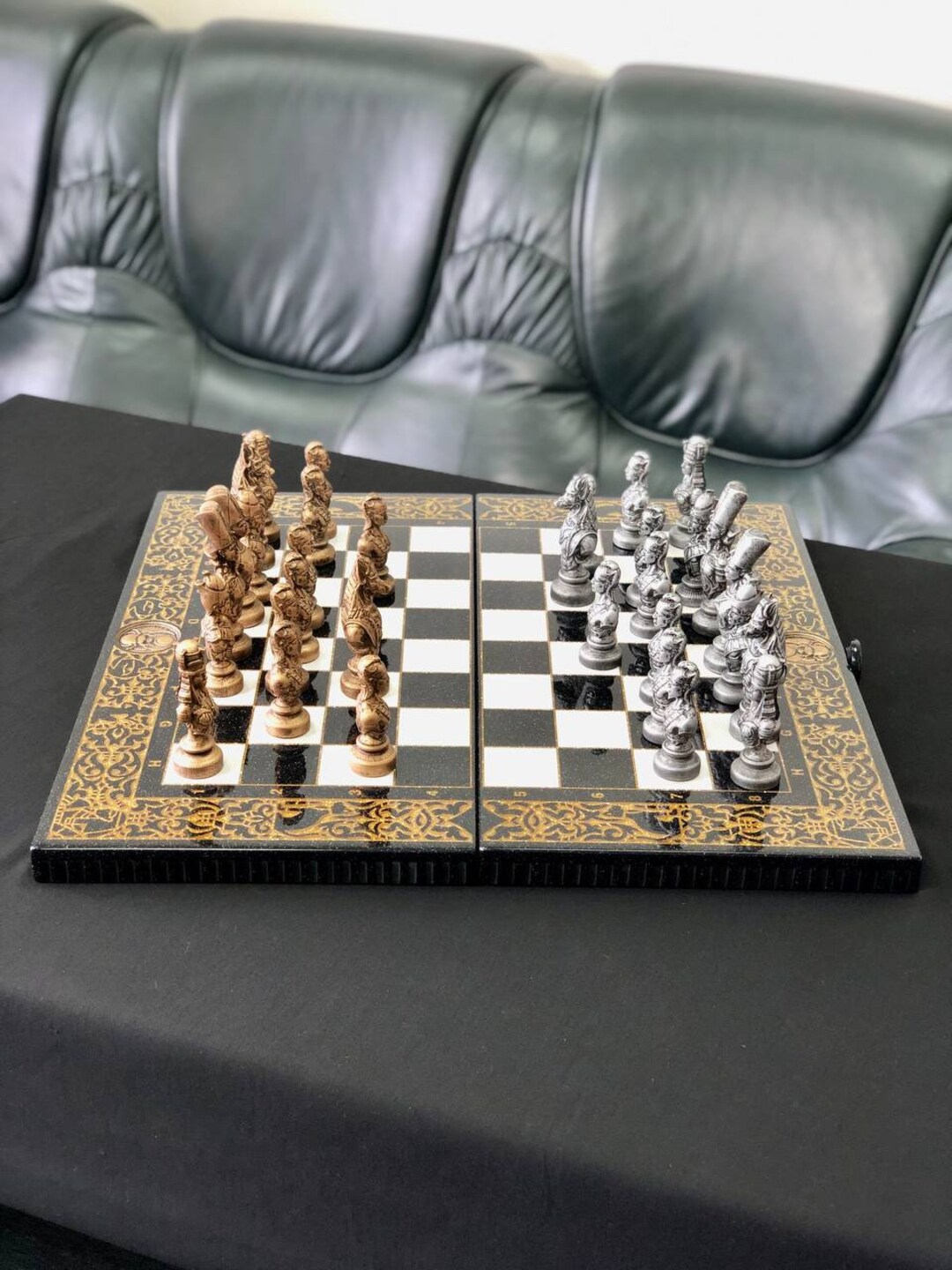 Limited Collection Acrylic Stone Backgammon Set With Leather Case ...