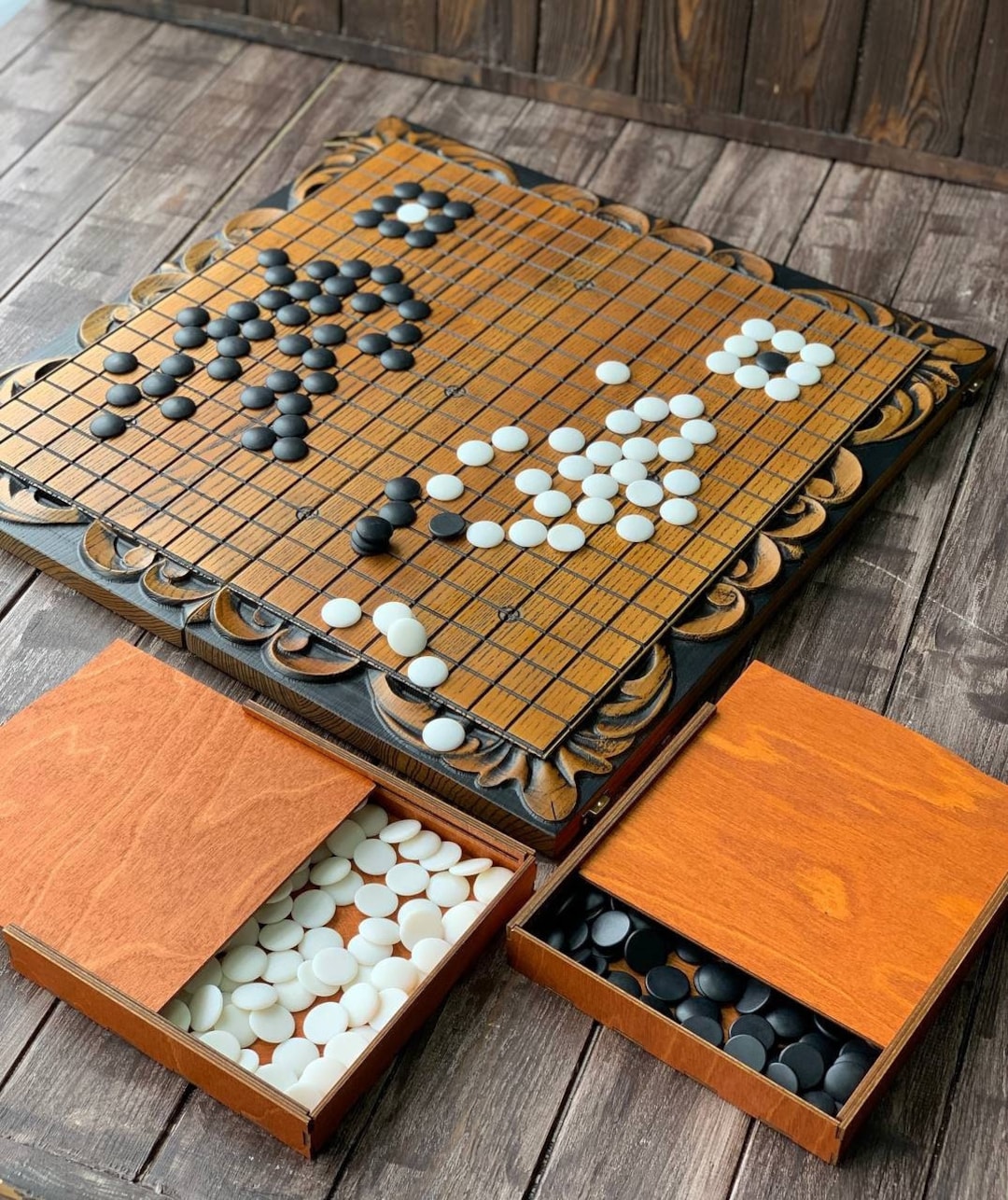 Chinese Go Game Go Bowls Classic Board Game Fathers Day Gift Go Chess Set gift for Him Unique Go Game Board Go Bowls Goban Etsy