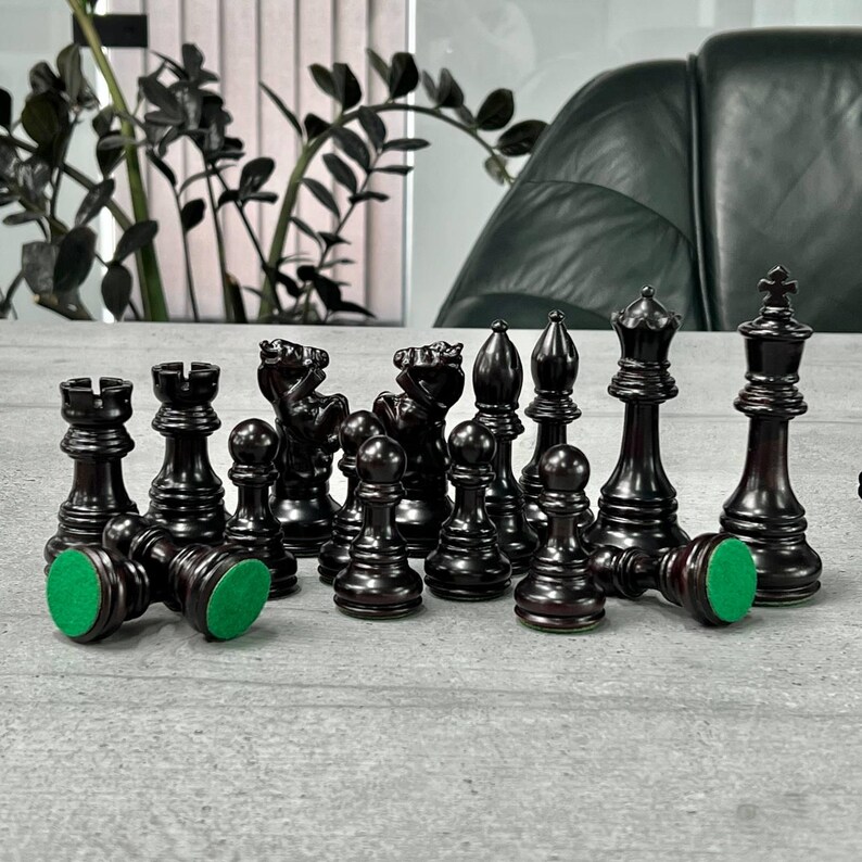 Hornbeam Wooden Chess Pieces – Weighted Staunton Set – FIDE Proportions ...