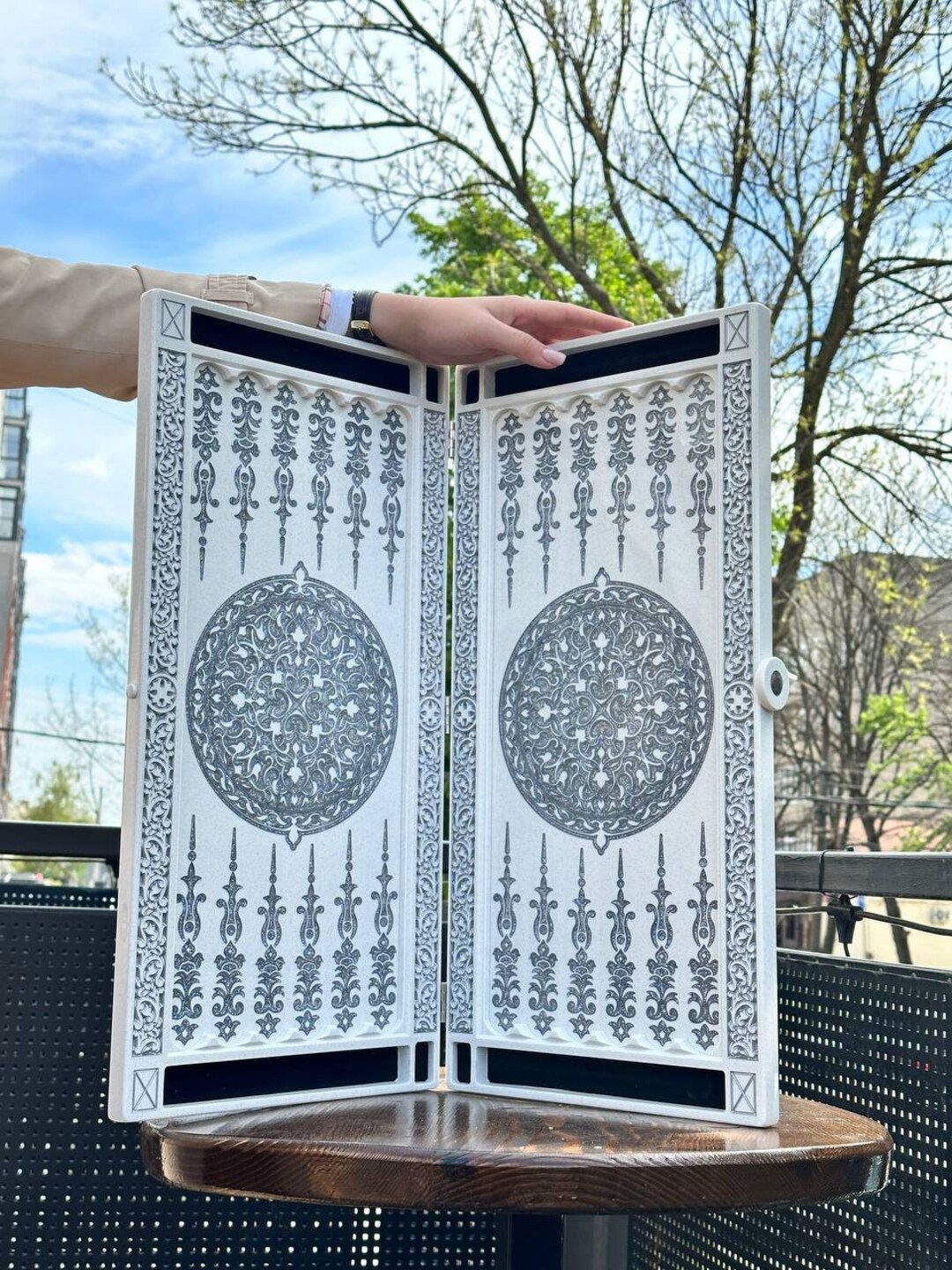 White Acrylic Stone Backgammon, Handmade Luxury Backgammon, Anniversary ...