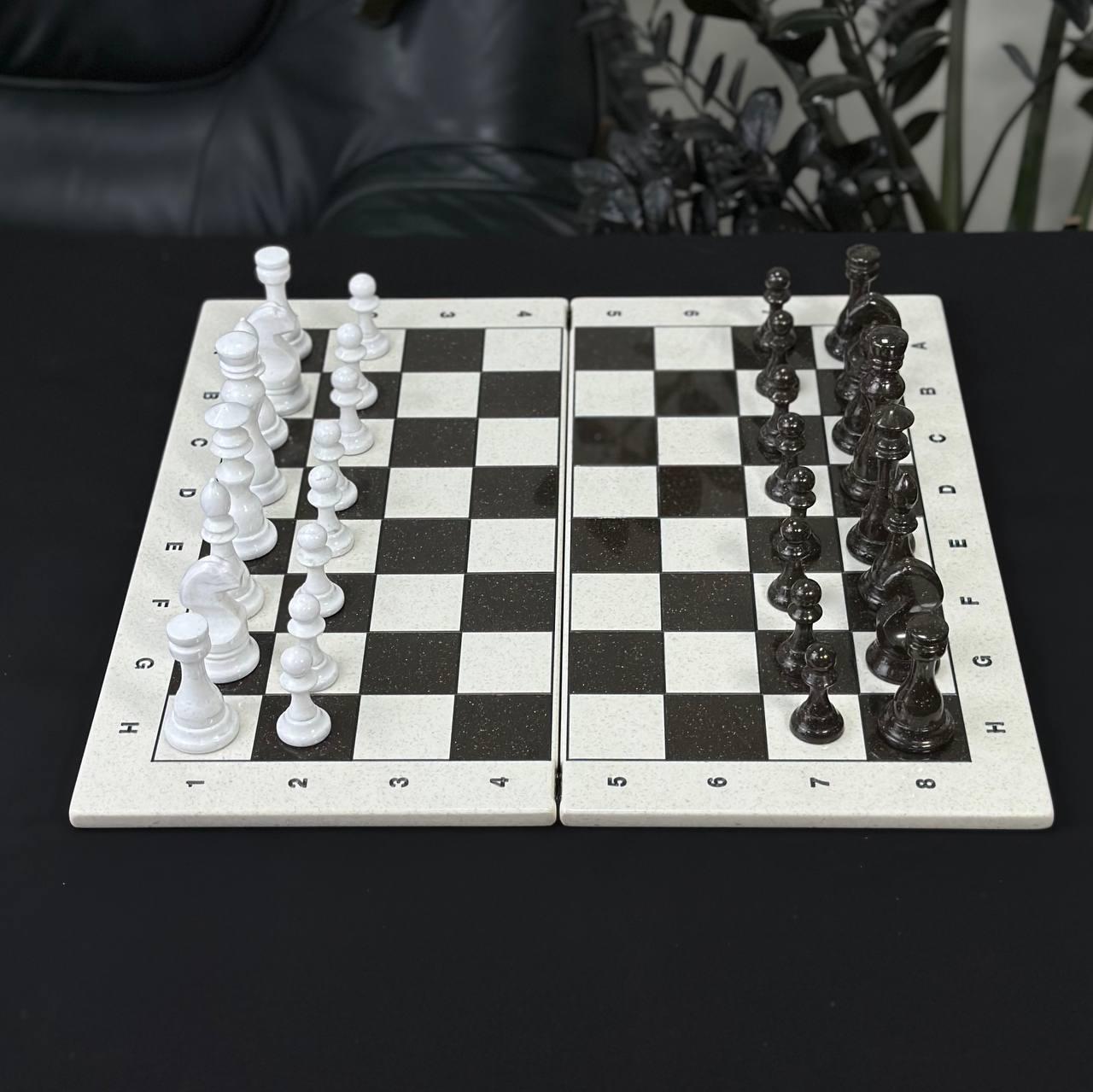 Classic Acrylic Stone Chess Backgammon Checkers Set With Case, Luxury ...