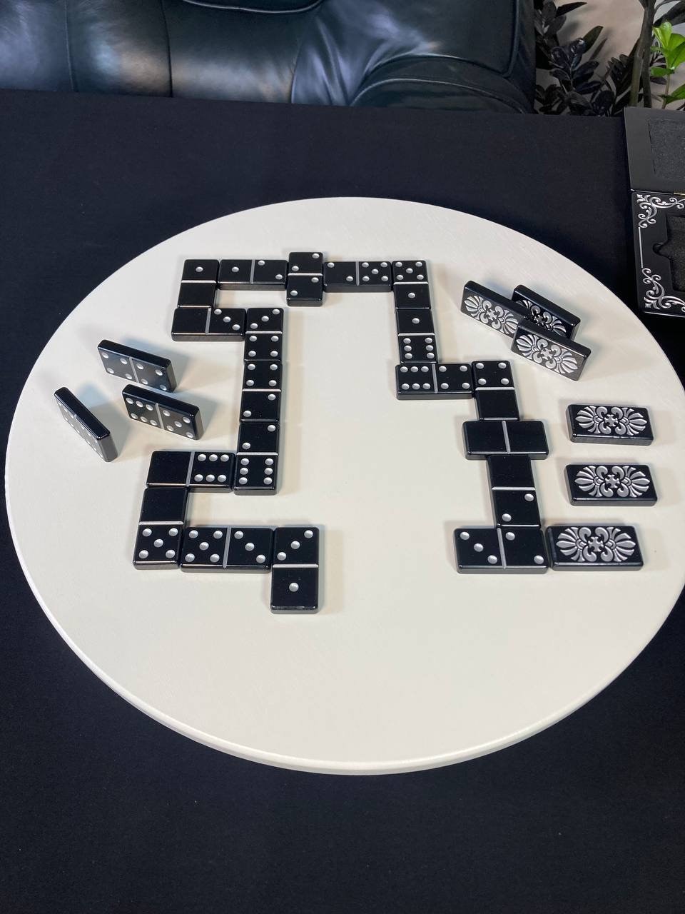 Black Stone Dominoes Set With Case, Tabletop Game, Gift for Family ...