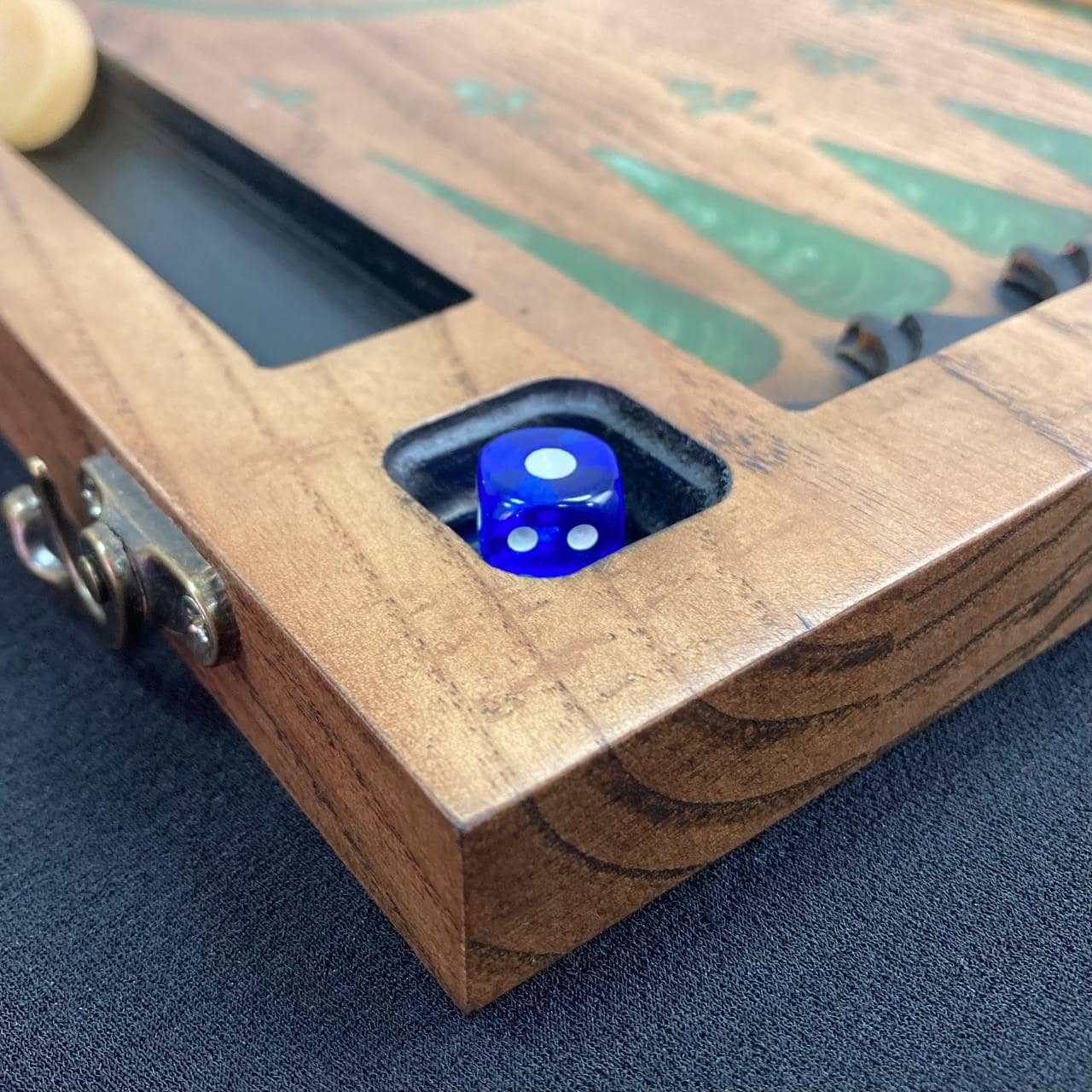 Wood&green Epoxy Resin Backgammon Set, Stylized With Classic Design ...