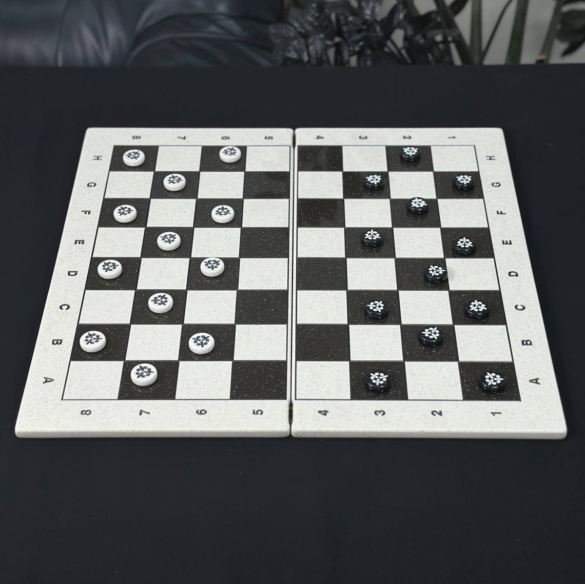 Classic Acrylic Stone Chess Backgammon Checkers Set With Case, No ...