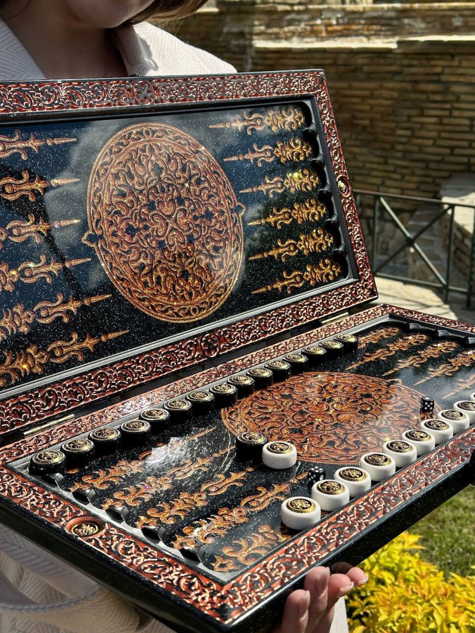 Exclusive No Analogues in the World Acrylic Stone Backgammon Set ...