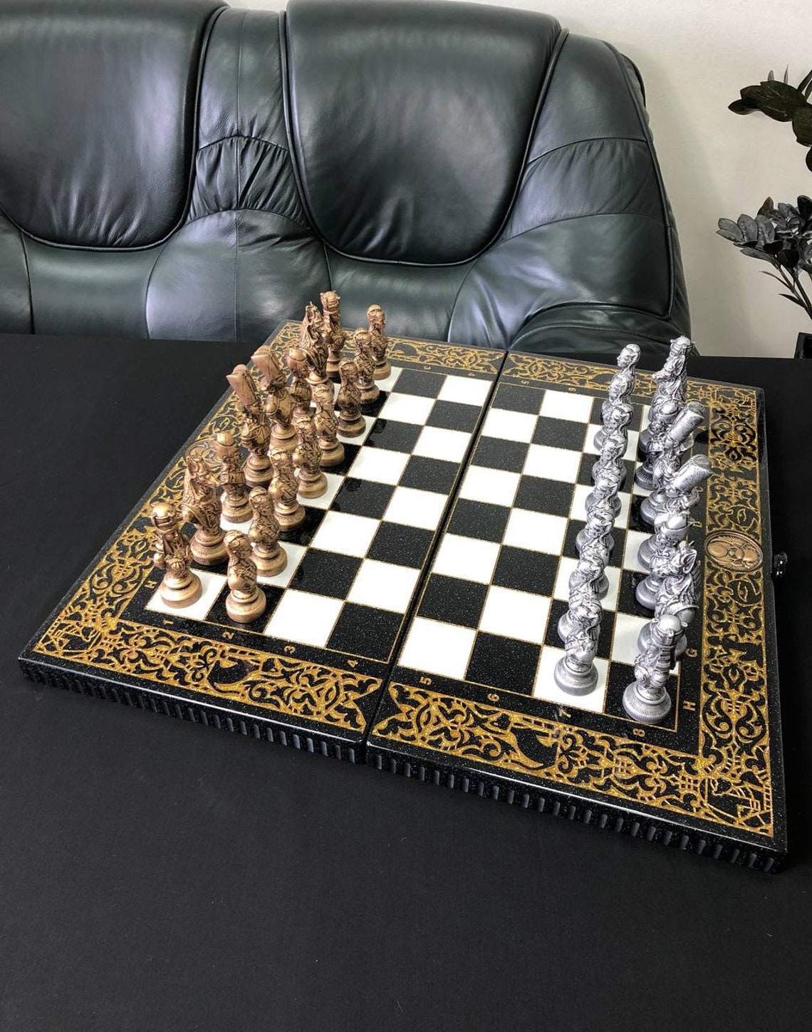 Limited Collection Acrylic Stone Chess Set With Leather Case, Luxury ...