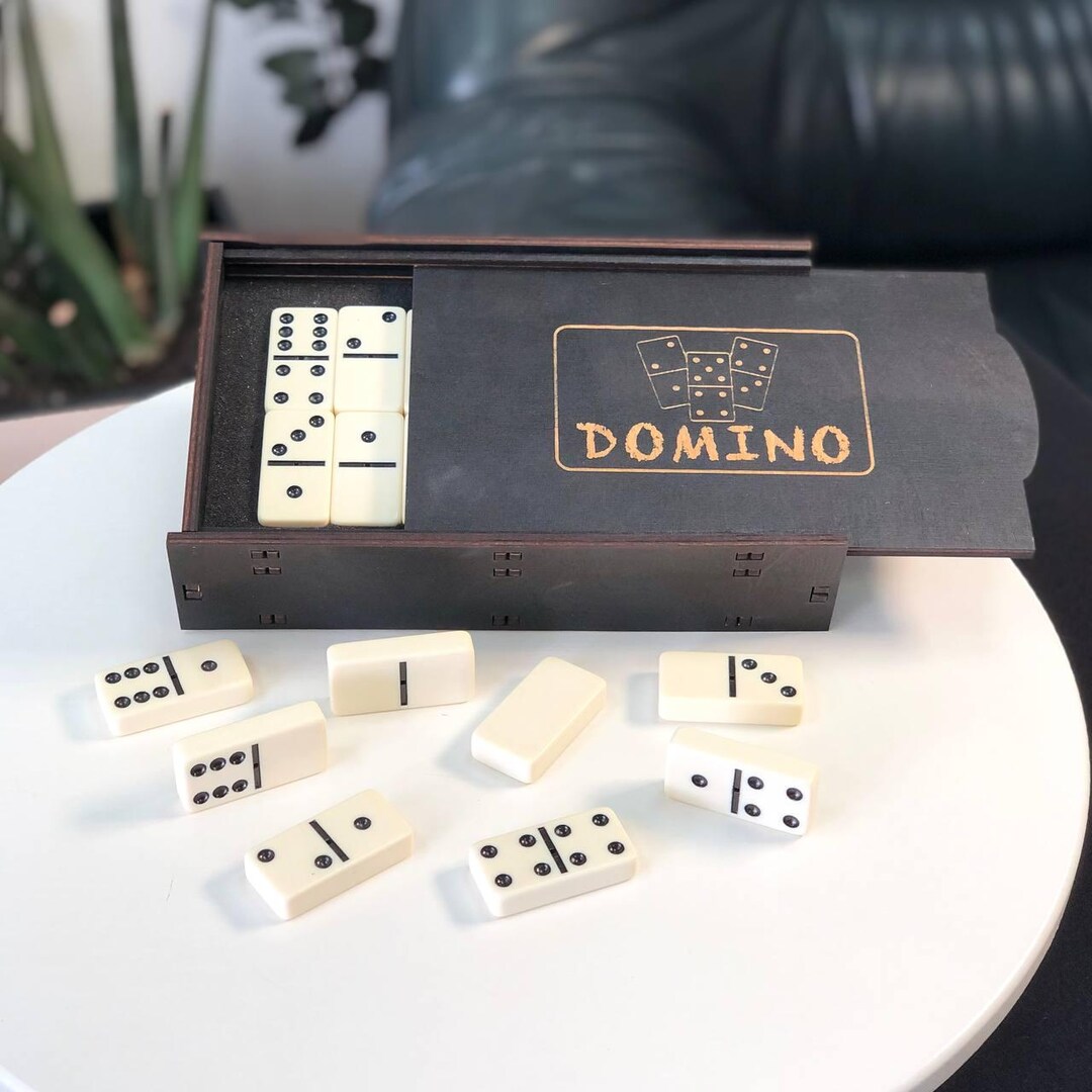 Carbolite Dominoes Set, Custom Box With Dominoes, Outdoor Games, White ...