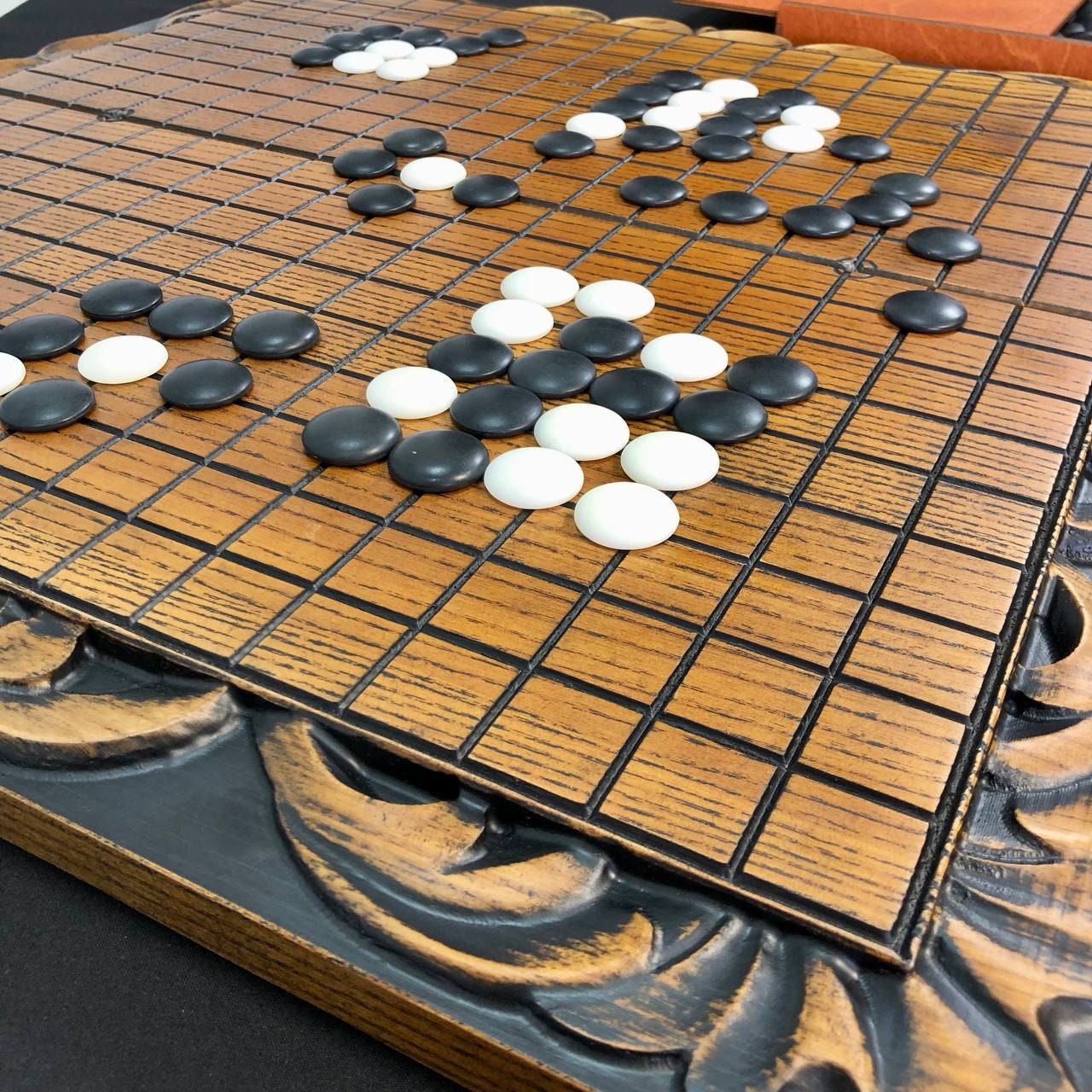 Go Board Game With Bowls and Stones, Go Chess Set, Japanese Go Board ...