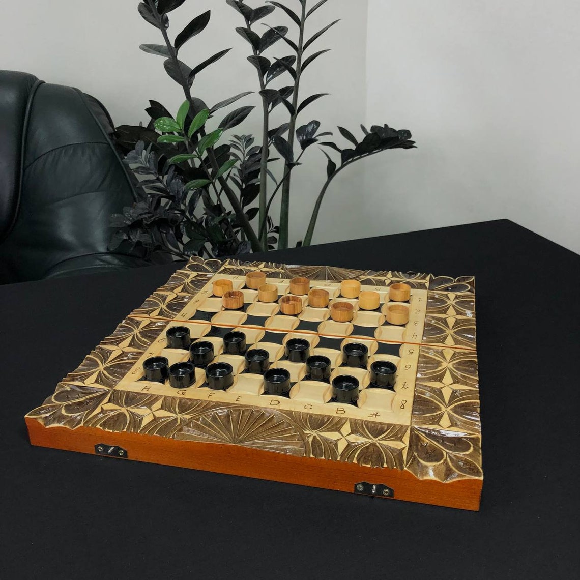 Handmade Wooden Chess Set, Chess Board Gift Idea, Exclusive Chess ...