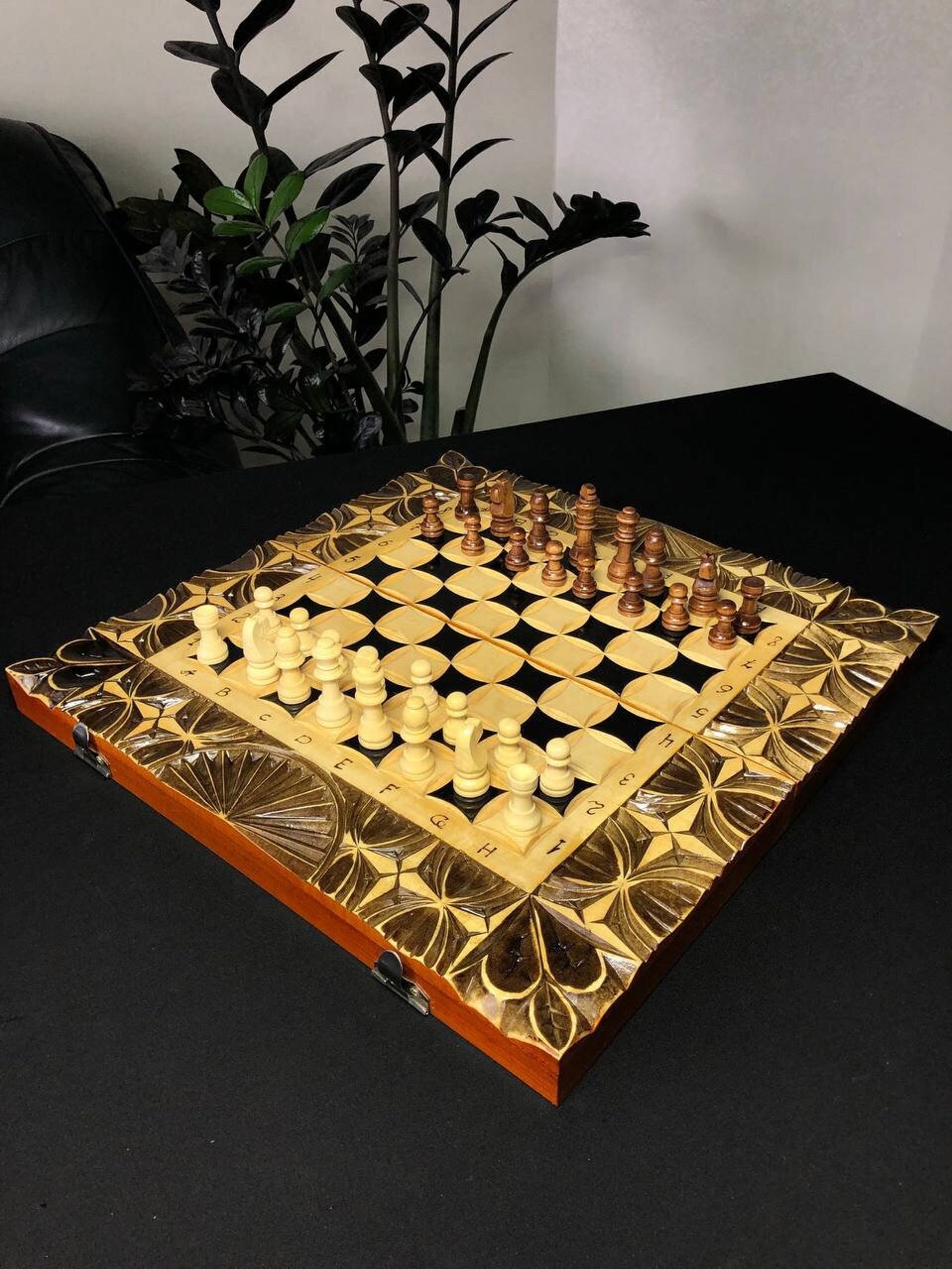 Handmade Wooden Chess Set, Chess Board Gift Idea, Exclusive Chess ...