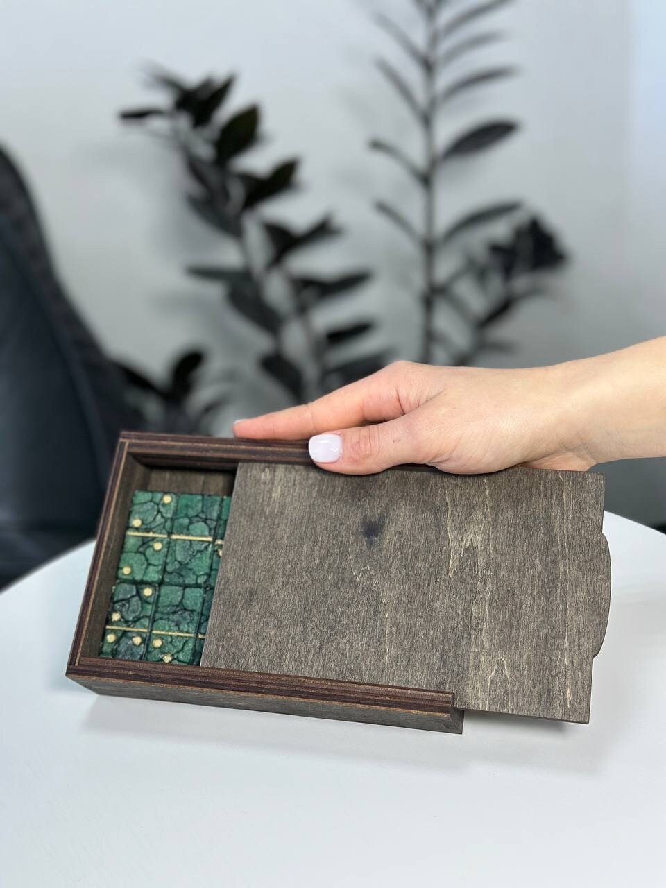 Epoxy Resin Classic Domino, Outdoor Games, Emerald and Gold Dominoes ...