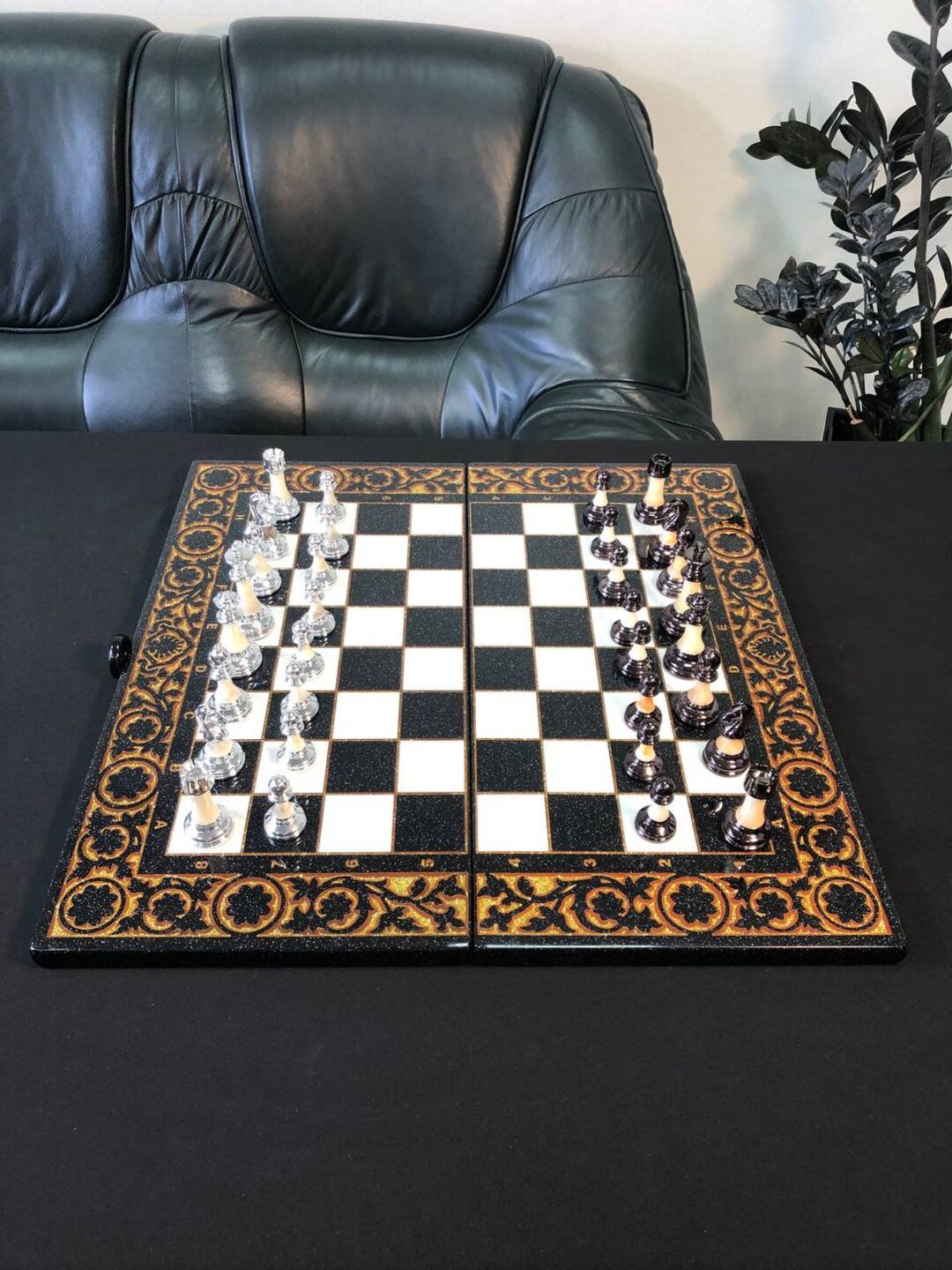 Limited Collection Acrylic Stone Chess Backgammon Checkers Set With ...