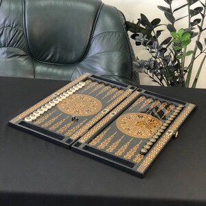 Exclusive No Analogues in the World Acrylic Stone Backgammon Set, Stylized Game Board With ...