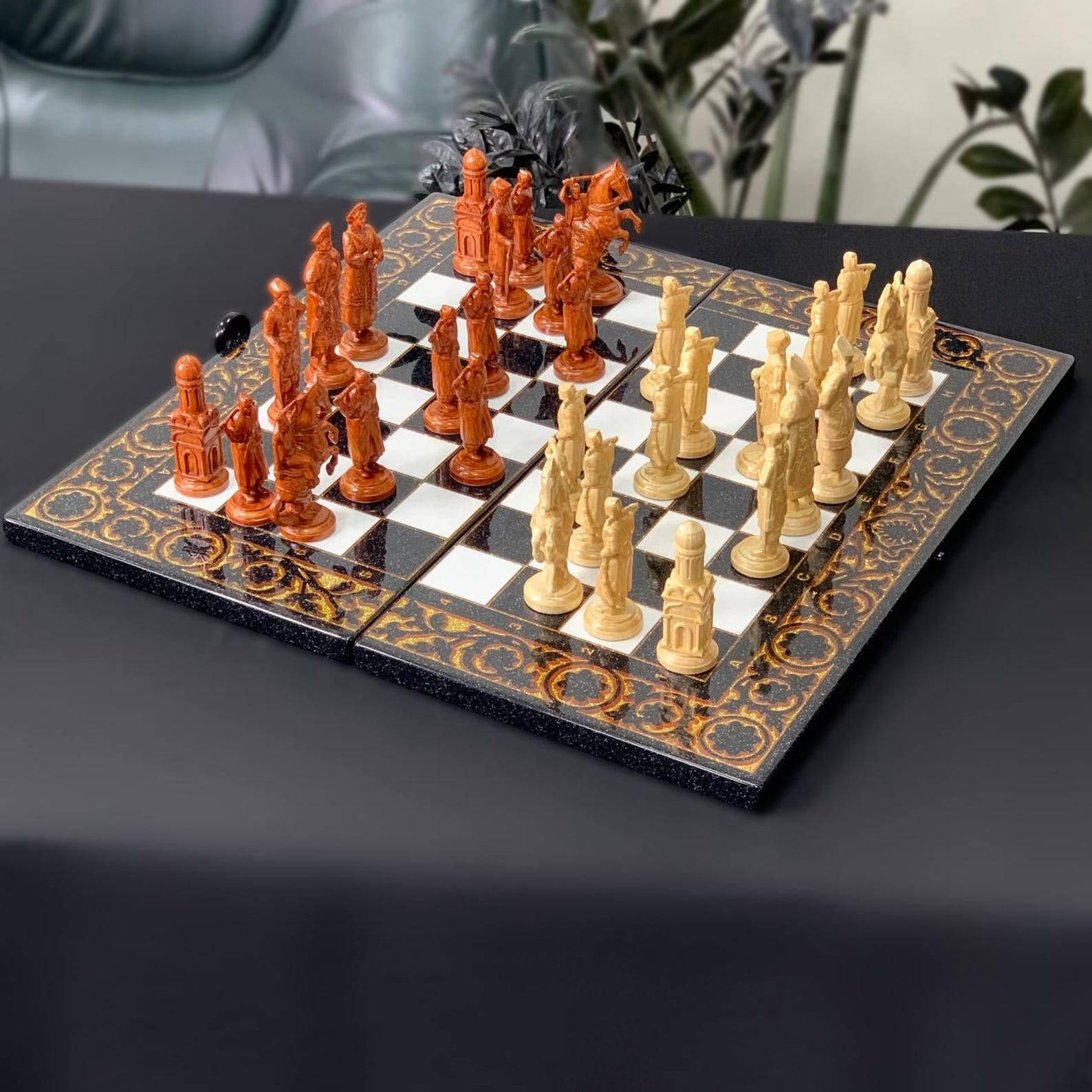 Limited Collection Acrylic Stone Chess Backgammon Checkers Set With ...