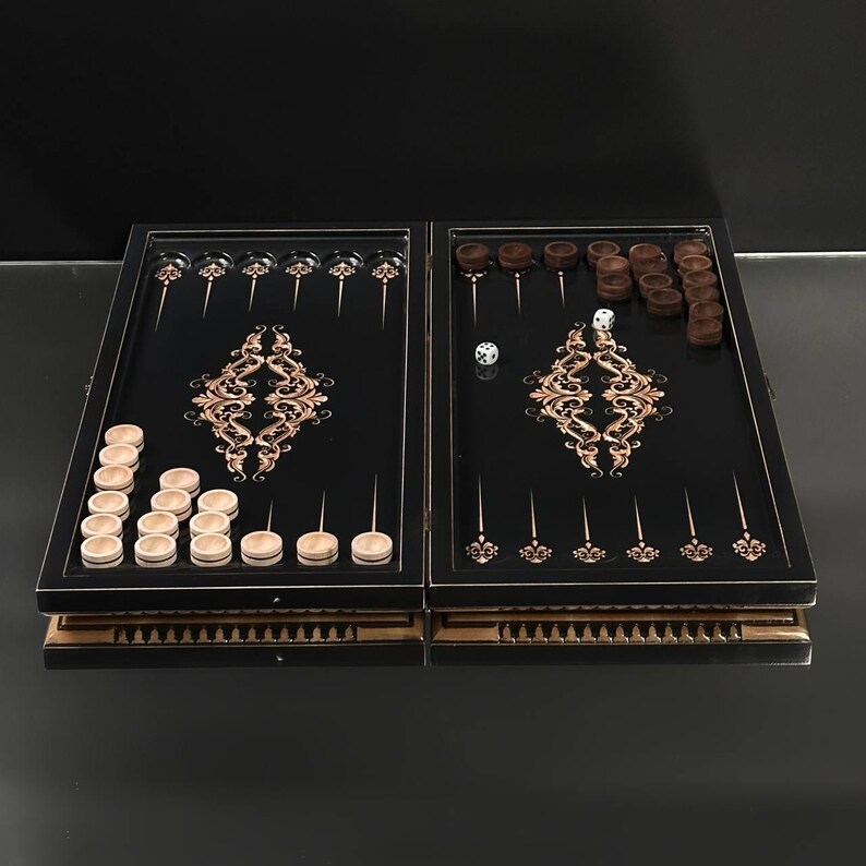 Ash Wood Backgammon Set, Game Board, Outdoor Game, Tabletop Game ...