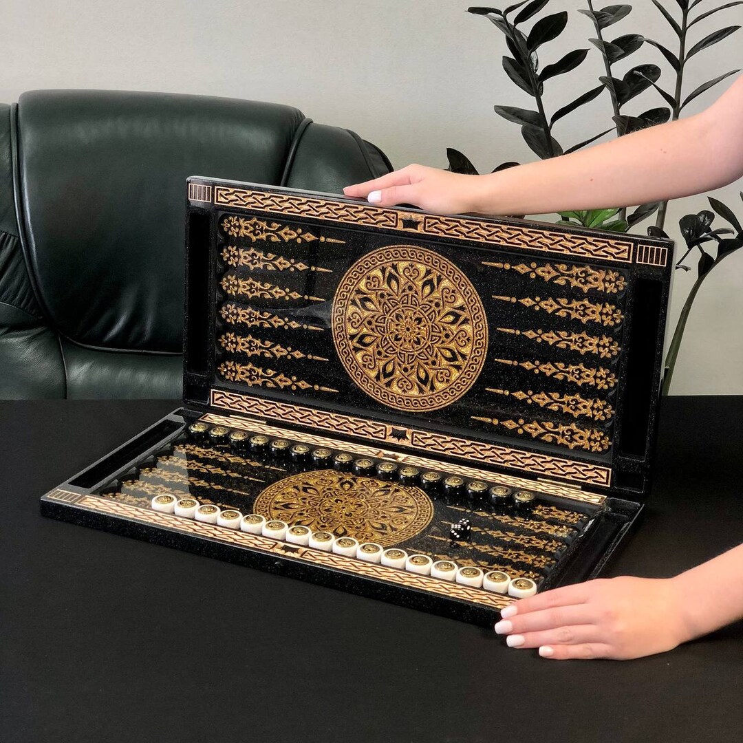 Exclusive No Analogues in the World Acrylic Stone Backgammon Set ...