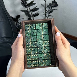 Epoxy Resin Classic Domino, Outdoor Games, Emerald and Gold Dominoes ...