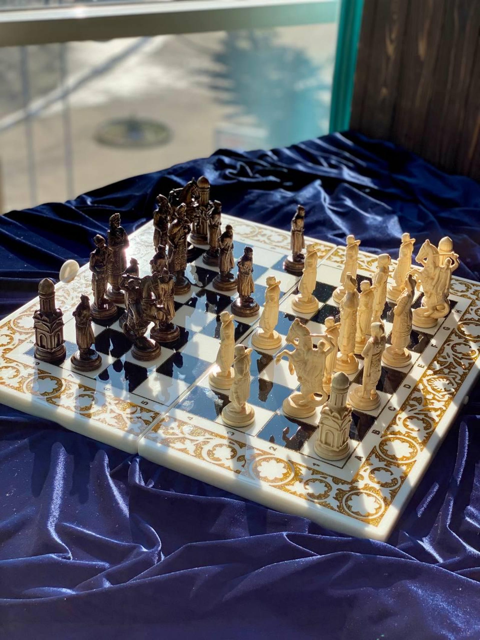 Stone Chess Set, Backgammon Board, Checkers Set, Game Board, Luxury ...