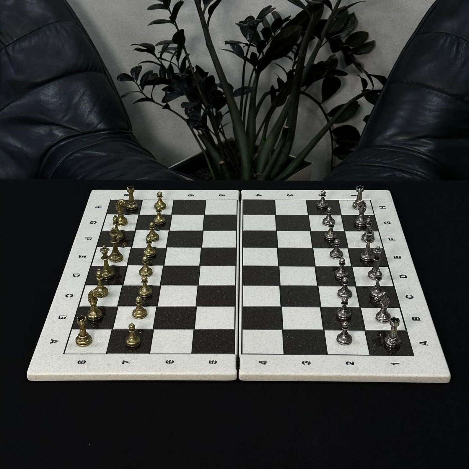 Classic Acrylic Stone Chess Backgammon Checkers Set With Case, No ...