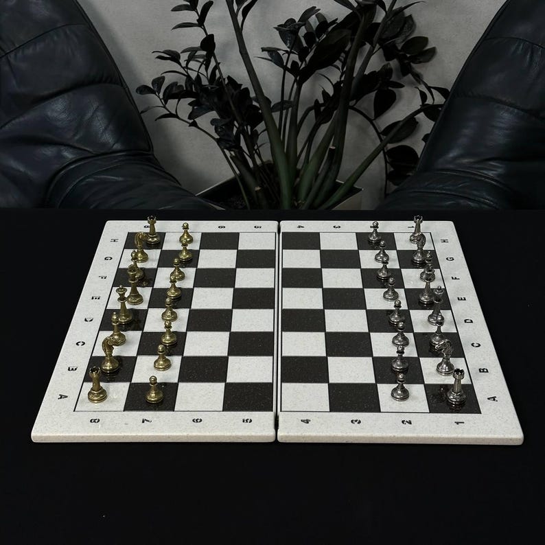 Classic Acrylic Stone Chess Backgammon Checkers Set With Case, No ...