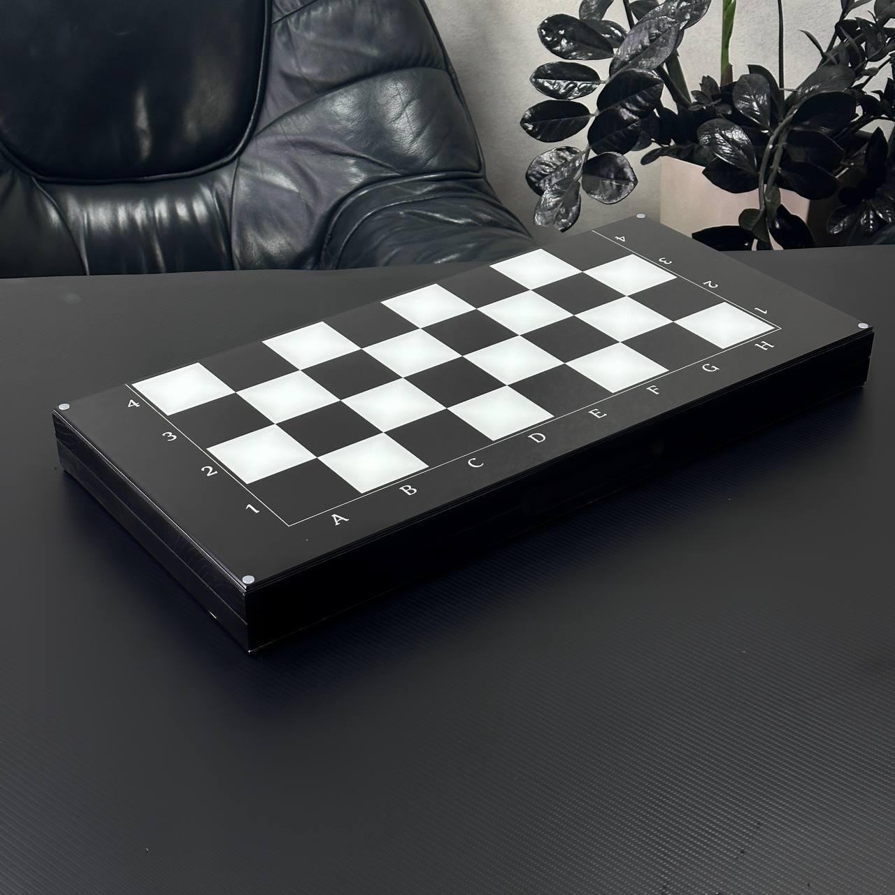 Glass & Wood Chess and Backgammon Set, Epoxy Resin Chips, Gift Idea ...