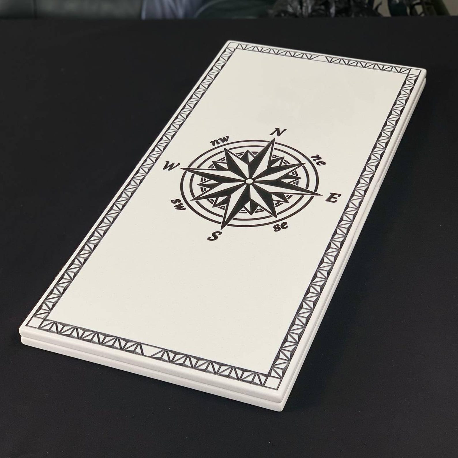 White Acrylic Stone Backgammon Set, Stylized Backgammon Wild Rose ...