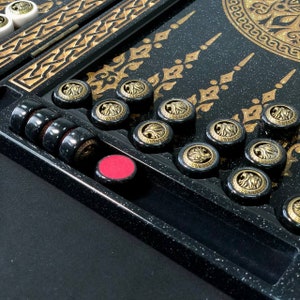 Exclusive No Analogues in the World Acrylic Stone Backgammon Set, Stylized Game Board With ...