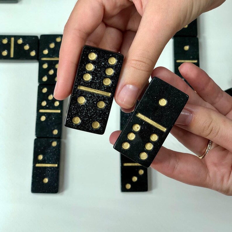 Emerald&black Epoxy Resin Classic Domino, Outdoor Games, Dominoes Set ...