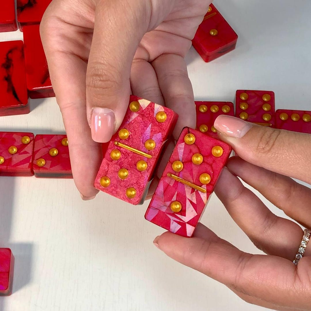 Personalized Dominoes, Epoxy Resin Domino, Outdoor Games, Dominoes Set ...
