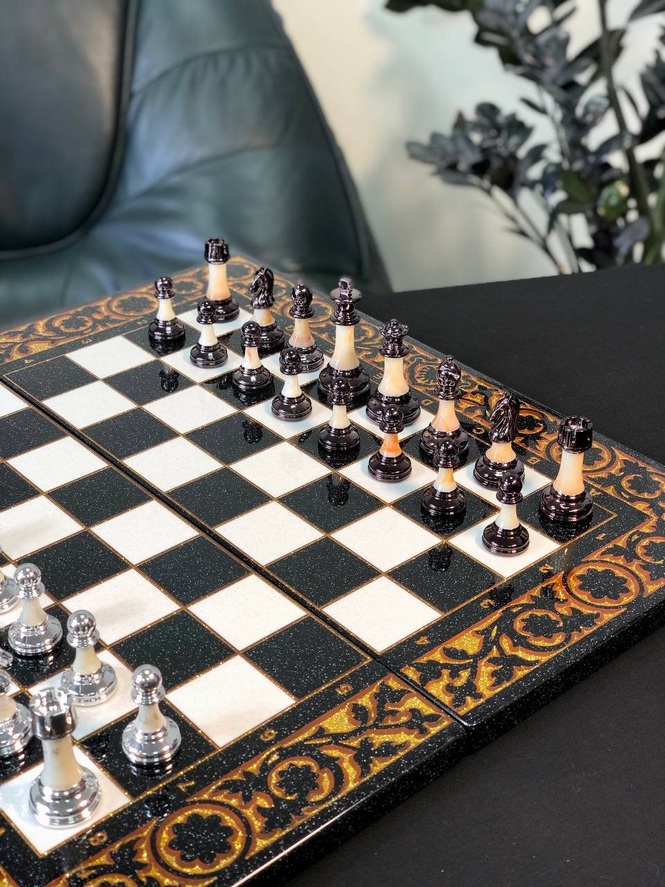 Limited Collection Acrylic Stone Chess Backgammon Checkers Set With ...