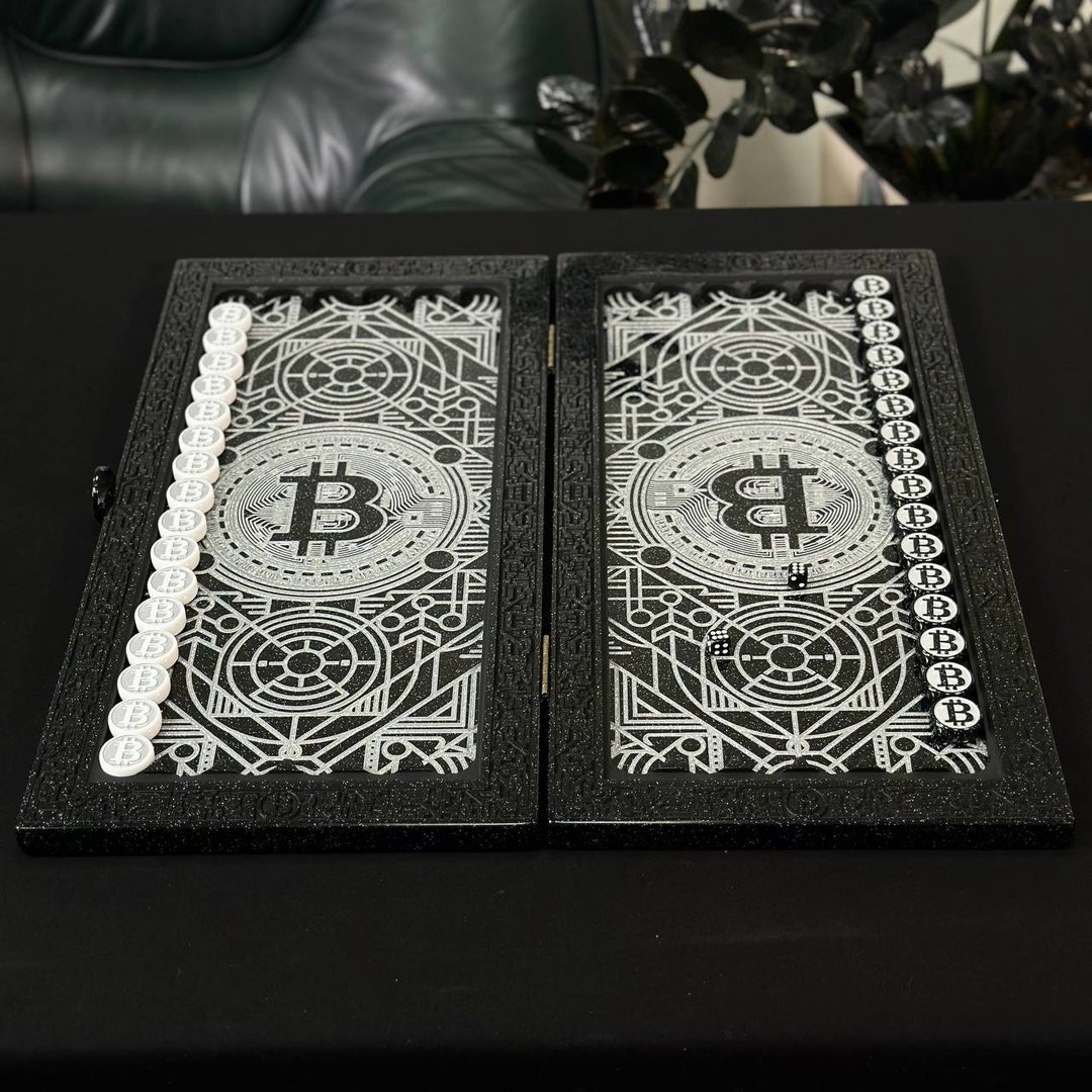 Black Stone Backgammon Set, Game Board With Financial Design, Custom ...