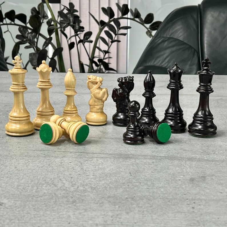 Hornbeam Wooden Chess Pieces – Weighted Staunton Set – FIDE Proportions ...