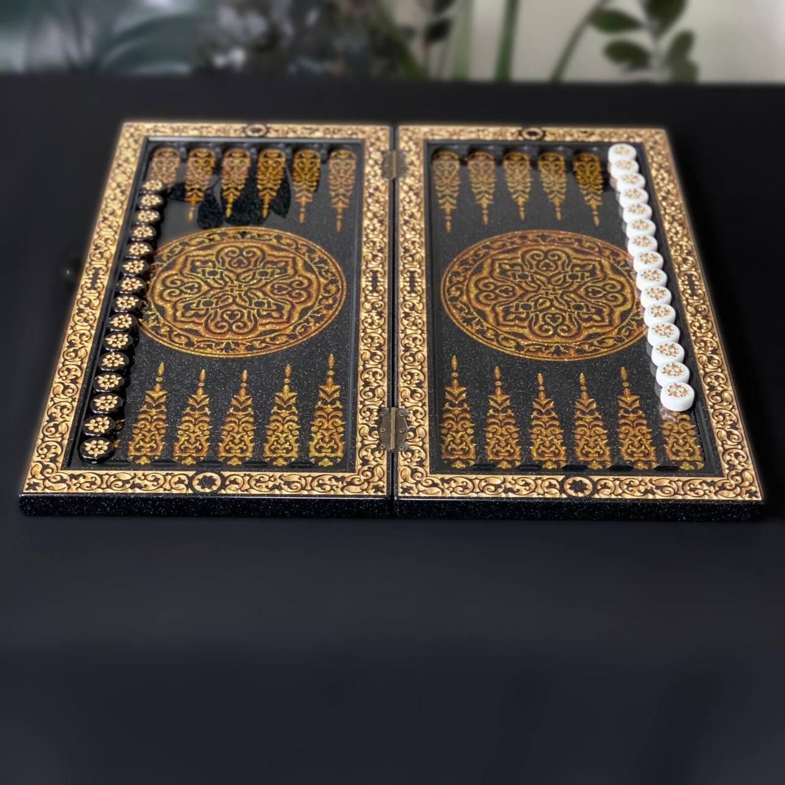 Limited Collection Acrylic Stone Chess Backgammon Checkers Set With ...