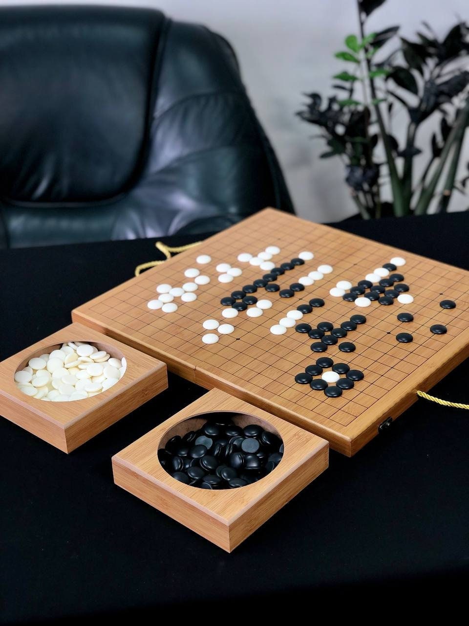 Go Board Game With Bowls and Stones, Chinese Go Game, Go Bowls, Classic ...