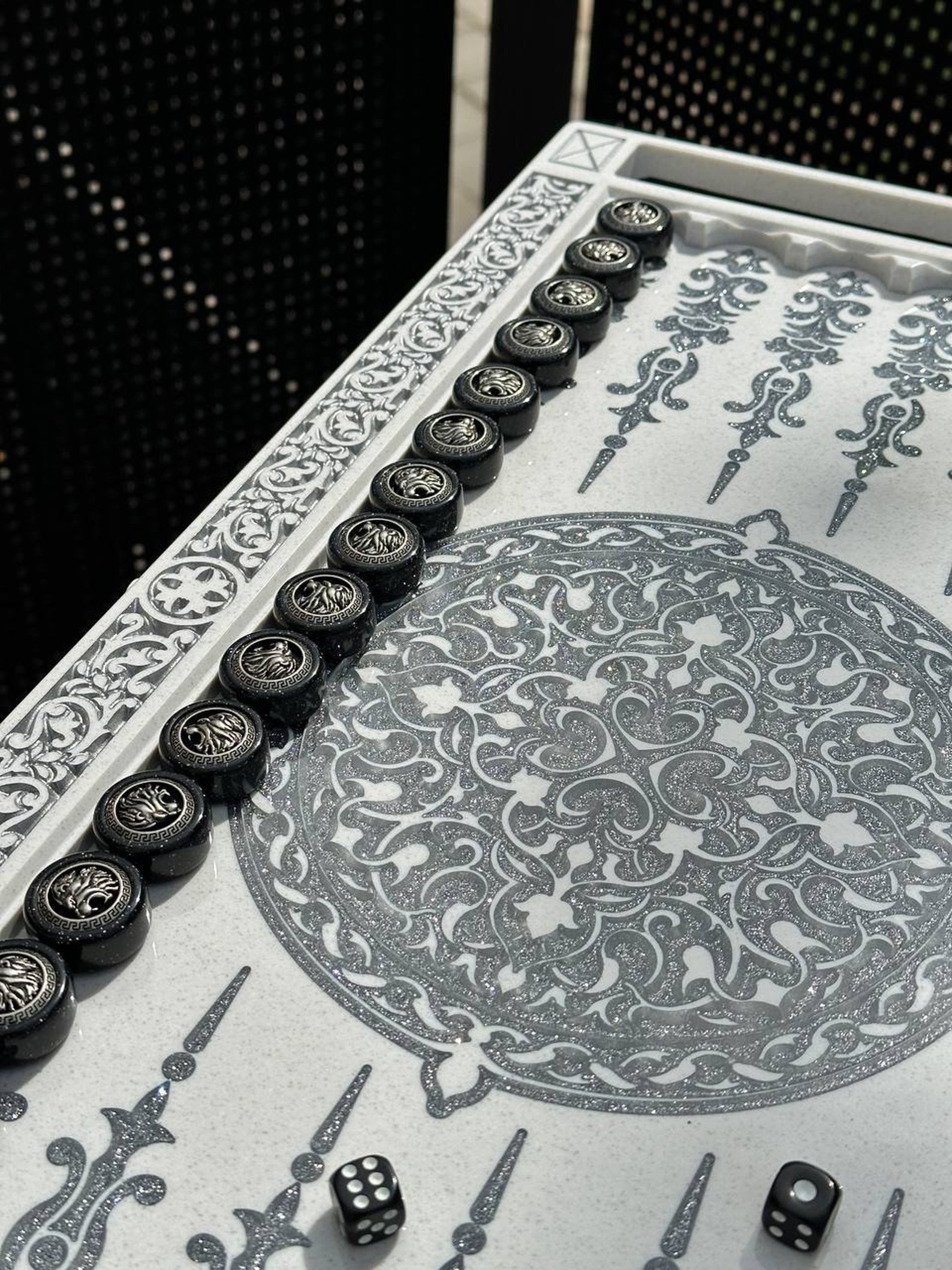 Exclusive Gift Idea White Acrylic Stone Backgammon, Handmade Luxury ...