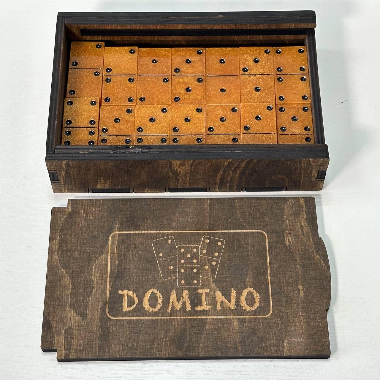 Completely Handmade Yellow Epoxy Dominoes With Case, Epoxy Resin Domino ...