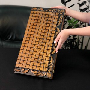 Go Board Game With Bowls and Stones, Go Chess Set, Japanese Go Board ...