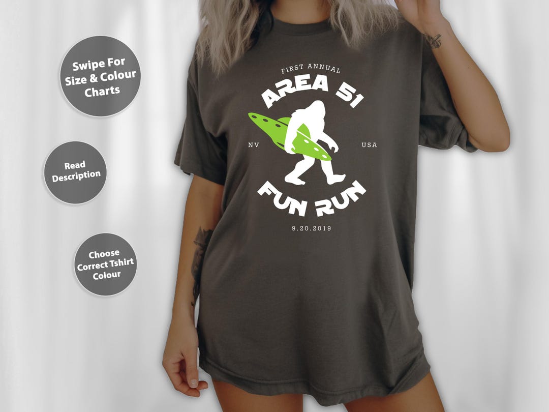 Area 51 Fun Run Bigfoot UFO Funny Alien Event Gear T-shirt, Sweatshirt ...